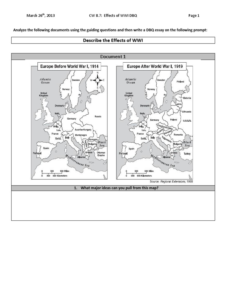 Provence CW 8 7 March 26 Effects of WWI DBQ | PDF | Essays | Thesis