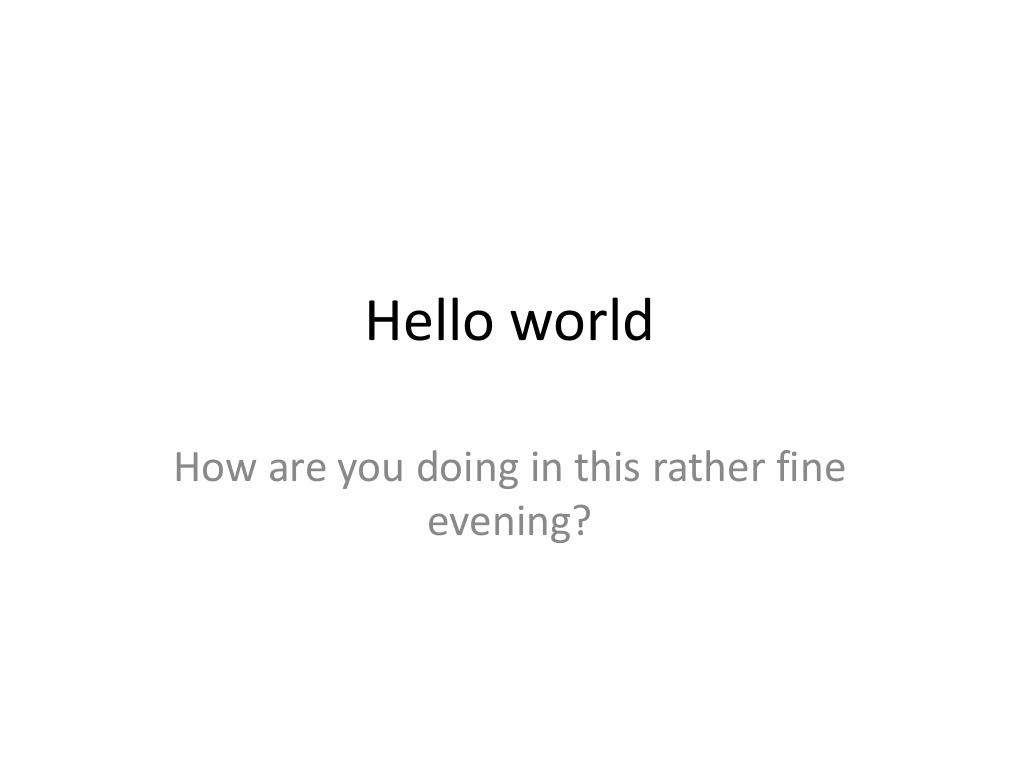 Hello World | PDF
