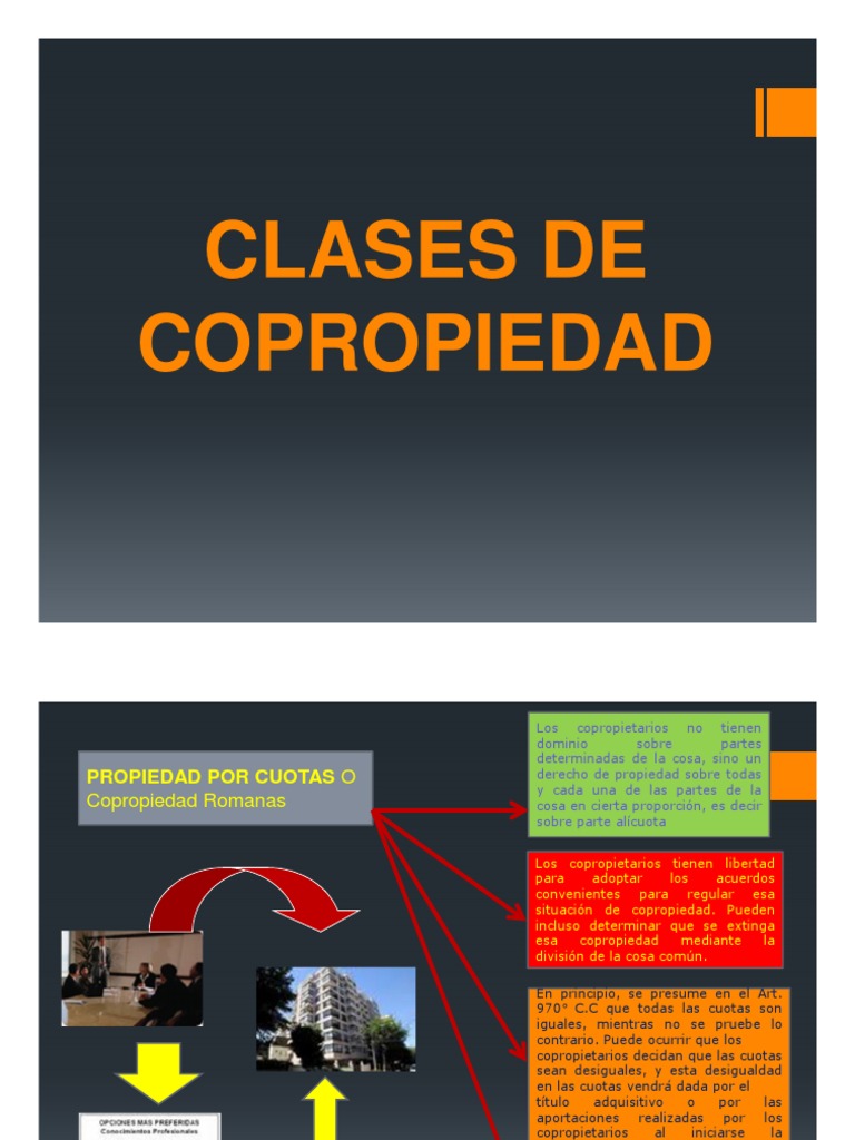 Clases de copropiedad y derechos de los copropietarios | PDF ...