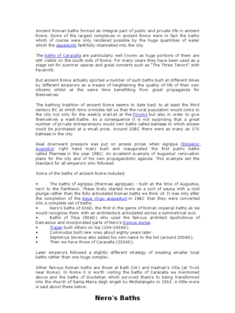 Roman Baths | PDF | Roman Empire | Soap