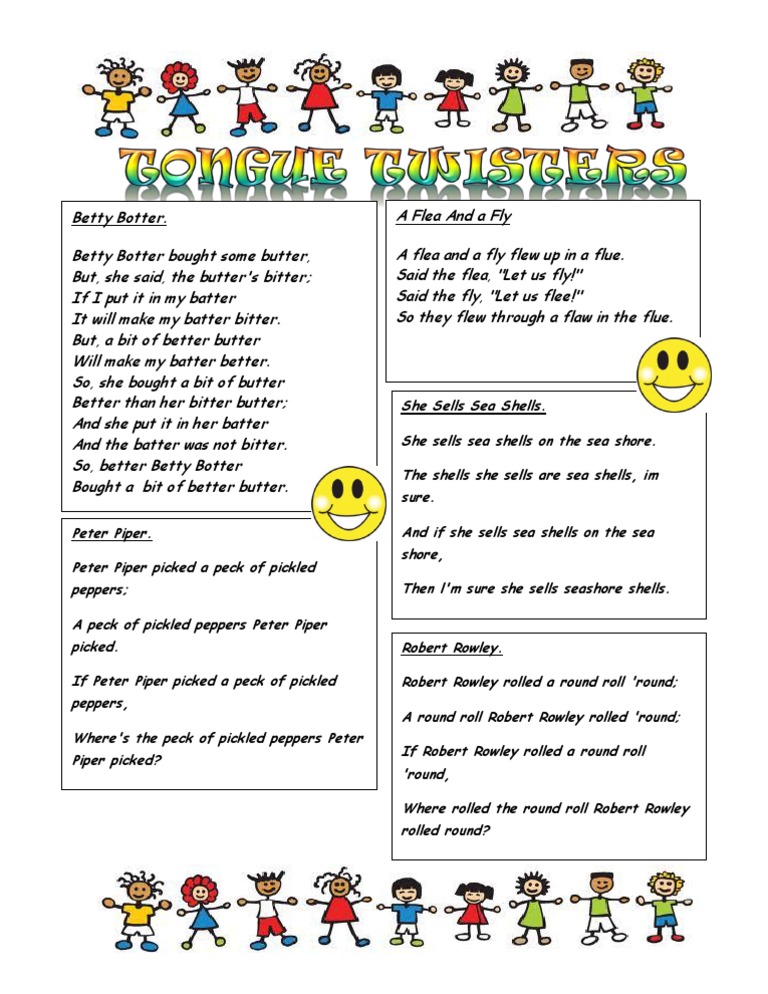 Tongue Twisters Betty Botter