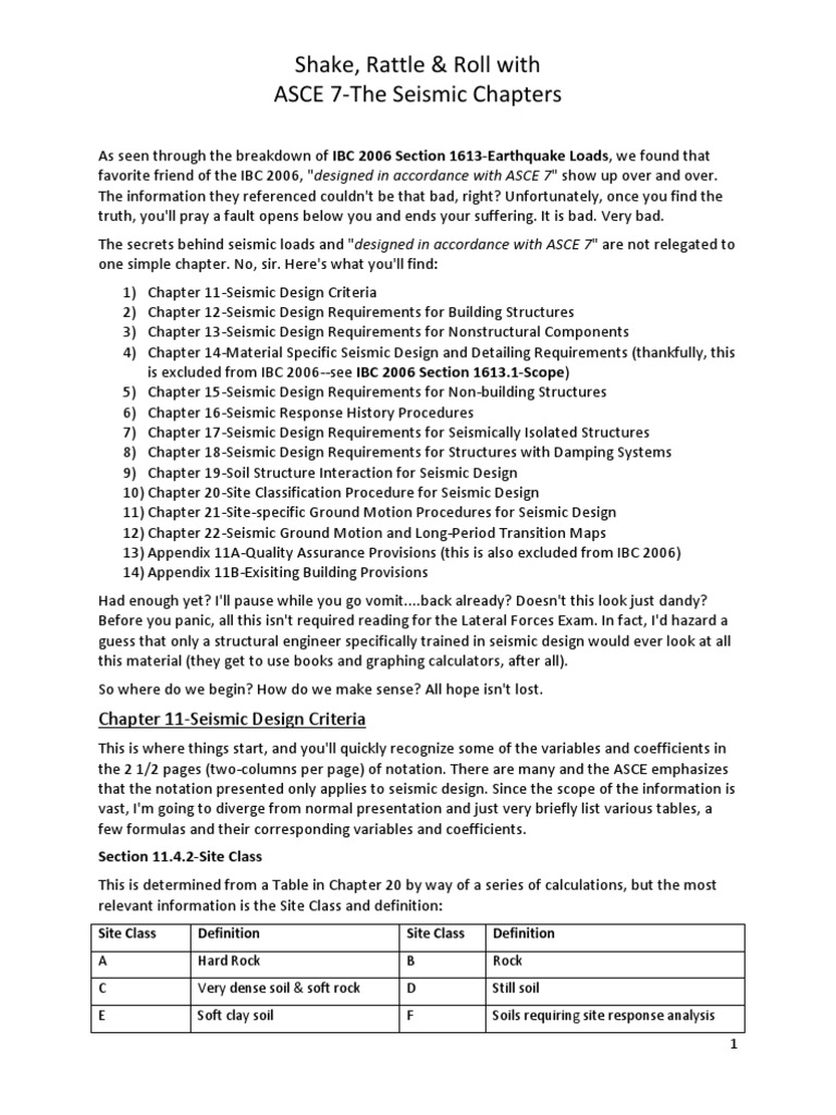 ASCE 7 Seismic Loads SRR | Earthquake Engineering | Seismology