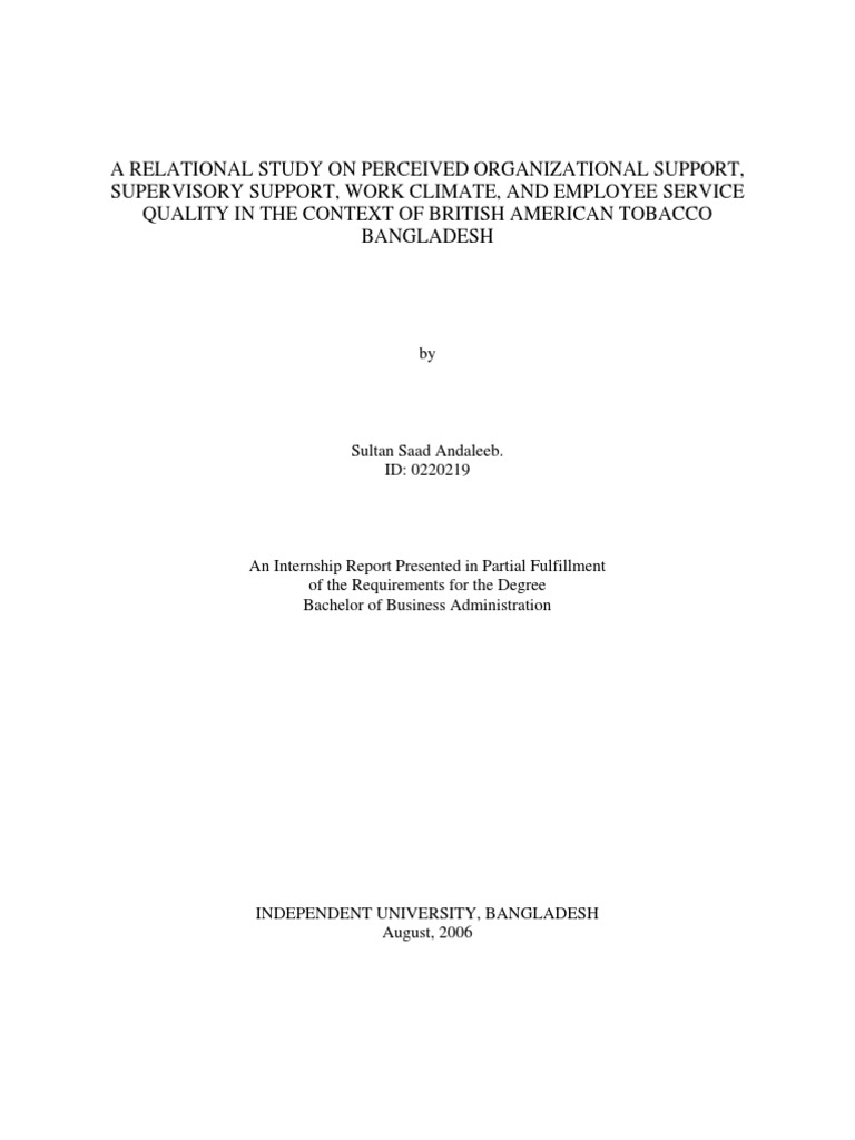 BAT Internship Report | PDF | Business