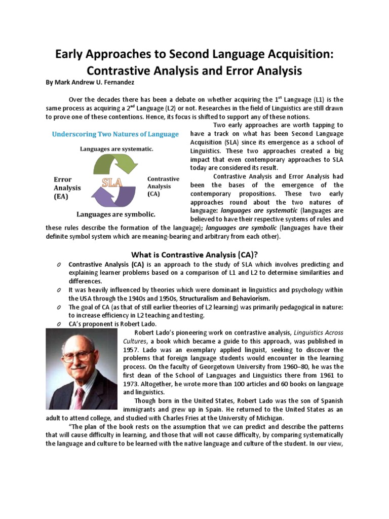 Early SLA Approaches: CA & Error Analysis | PDF | Second Language ...