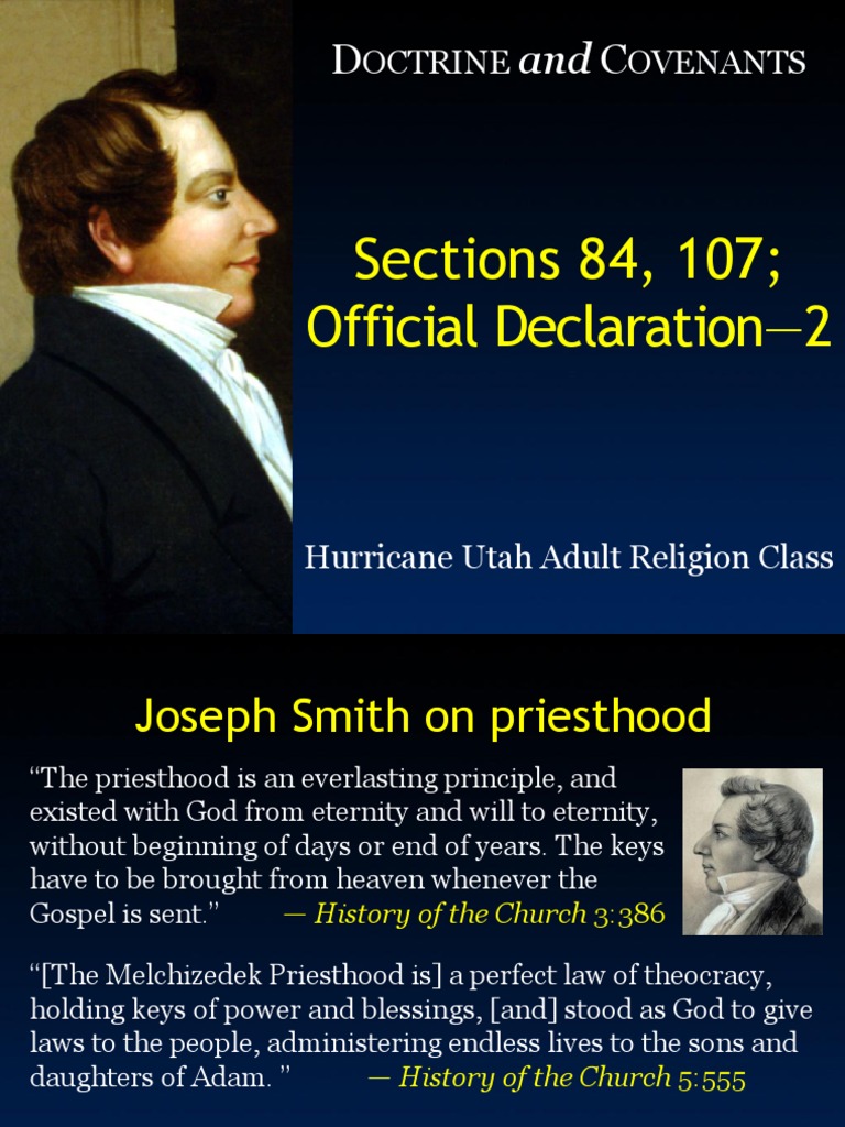 LDS Doctrine and Covenants Slideshow 18: D&C 84, 107, Official ...