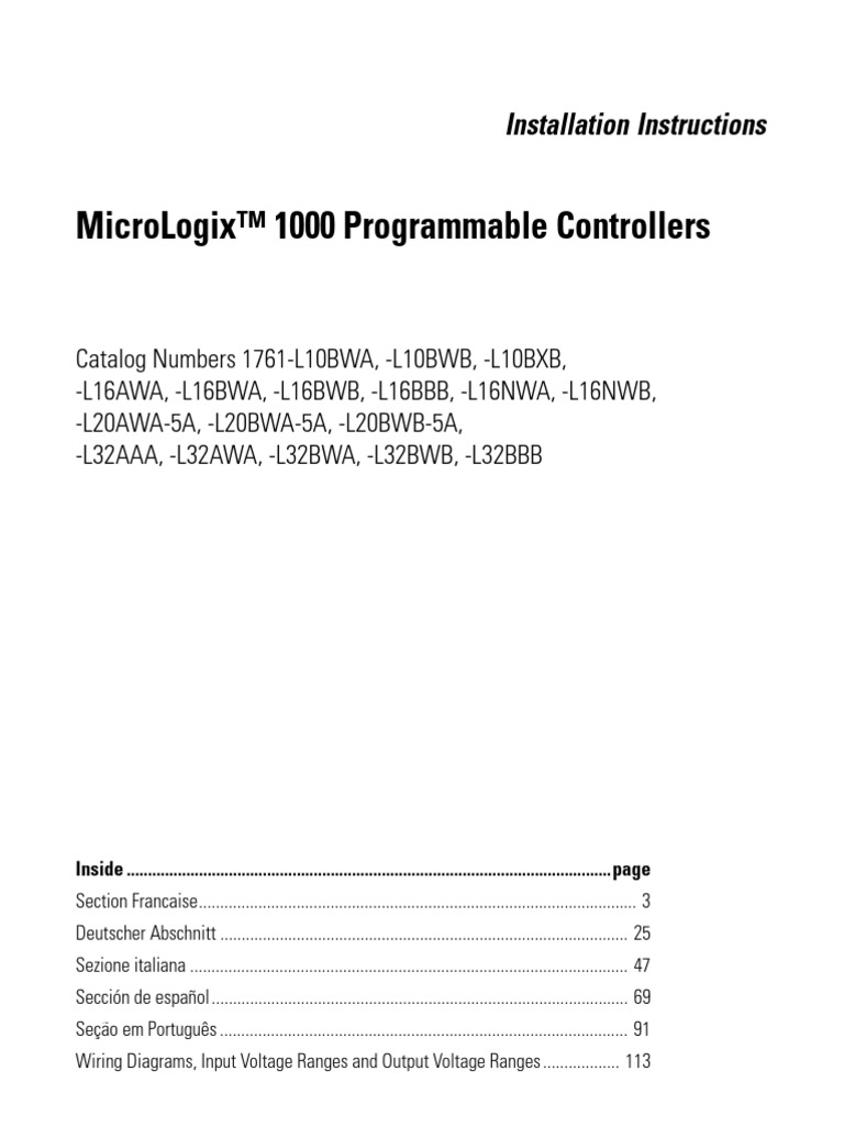 Manual Micrologix 1100 | PDF | Électromagnétisme | Électricité