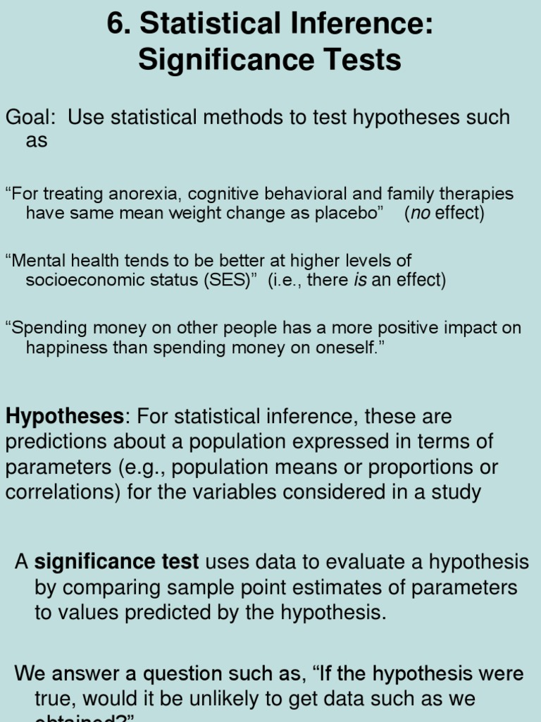 Significance Tests | PDF | Statistical Hypothesis Testing | P Value