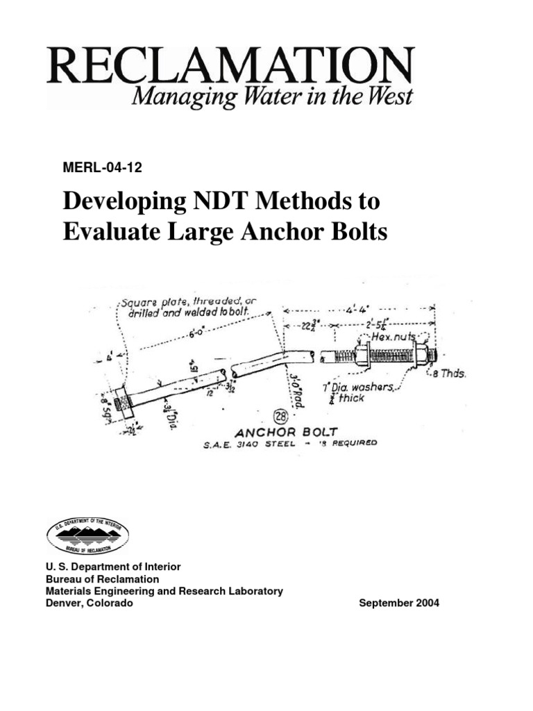 NDT Anchor Bolts Position Paper | PDF | Nondestructive Testing | Dam