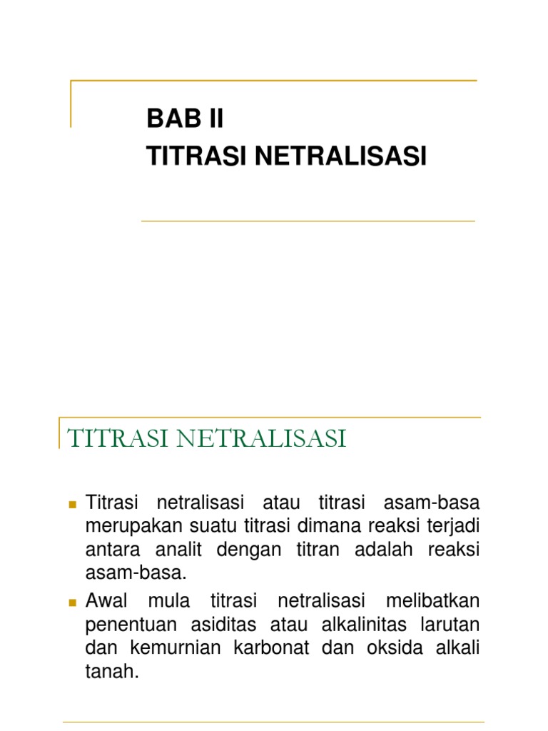 Titrasi Netralisasi | PDF | Metode & Bahan Ajar