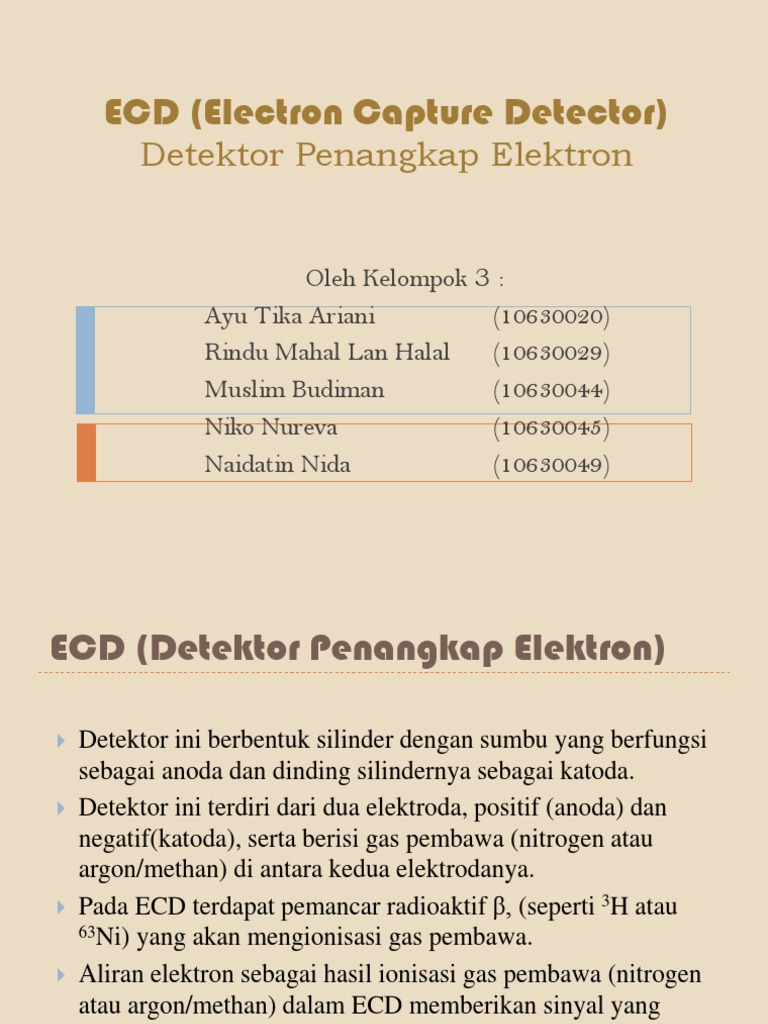 ECD (Electron Capture Detector) | PDF