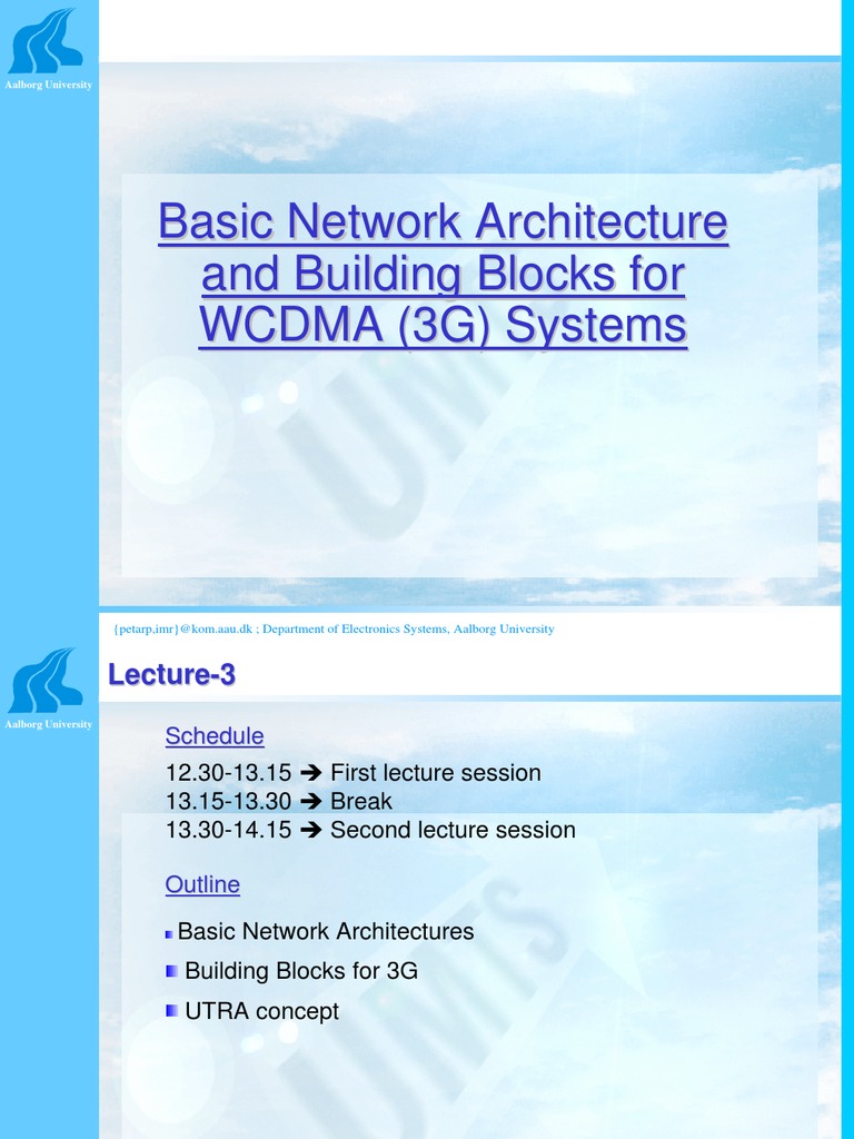 Basic Network Architecture and Building Blocks For WCDMA (3G) Systems ...