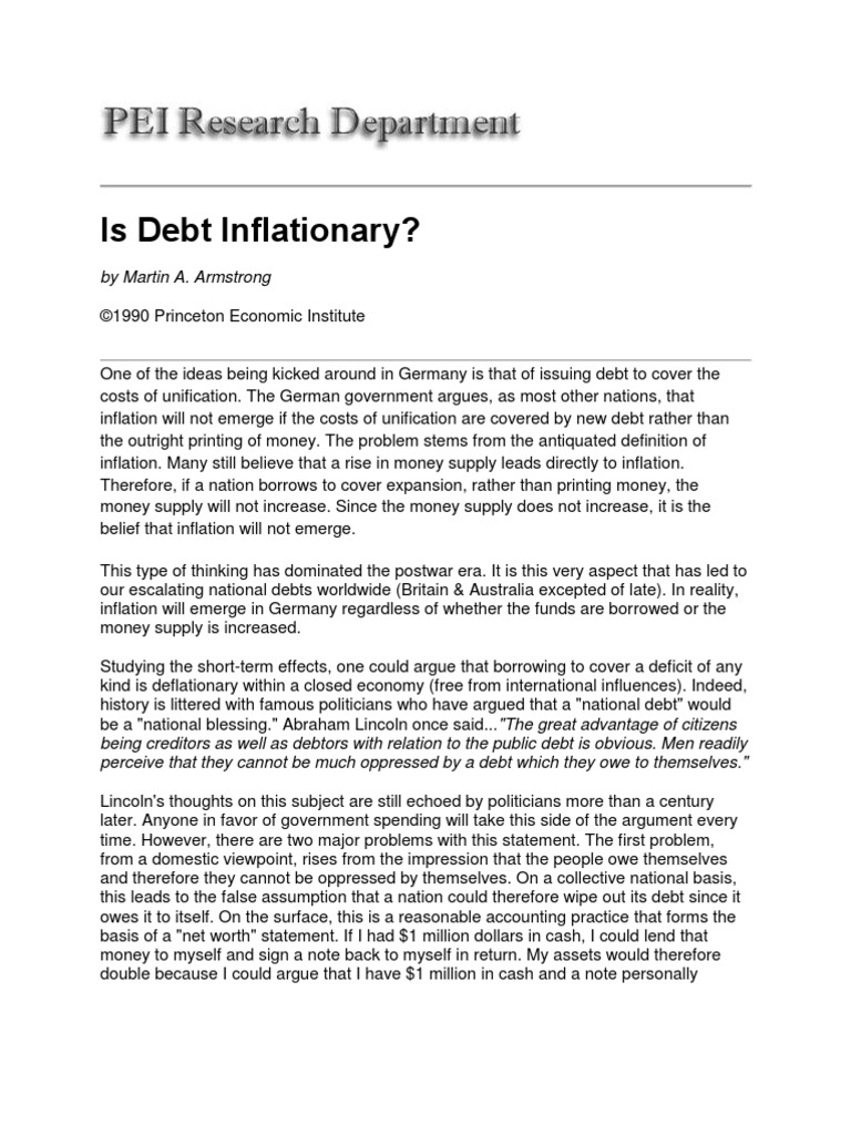 Princeton Economics Archive is-Debt-Inflationary | PDF | Deflation | Government Budget Balance