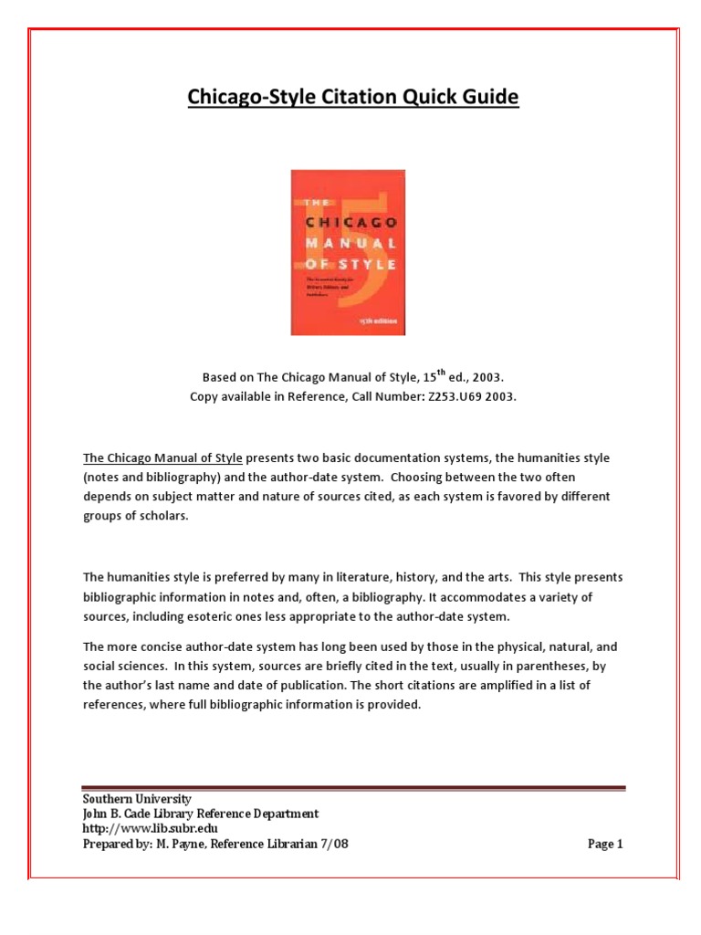 Chicago Citation Guide | PDF | Citation | Bibliography