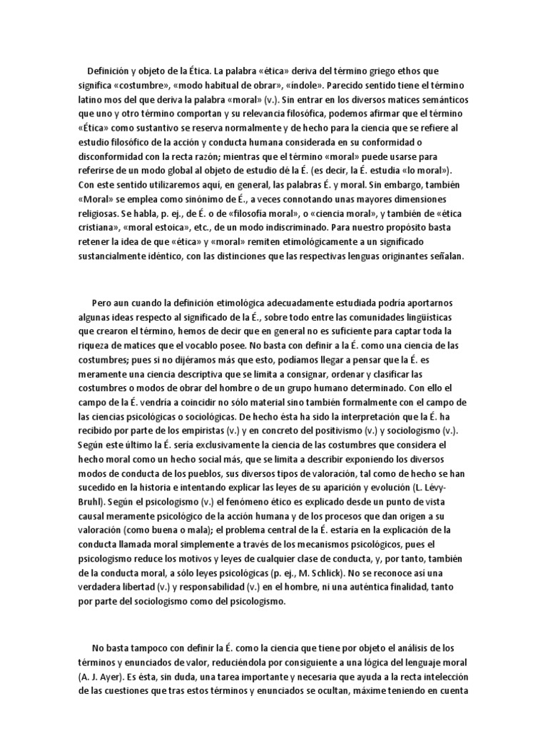 Definición y Objeto de La Ética | PDF | Moralidad | Science