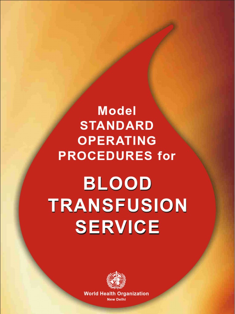 Model SOPs for Blood Transfusion Services | PDF | Blood Donation ...