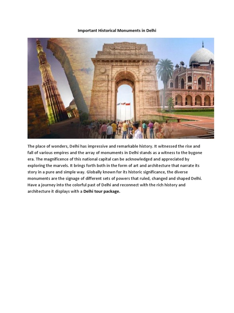 Important Historical Monuments in Delhi | PDF | Delhi