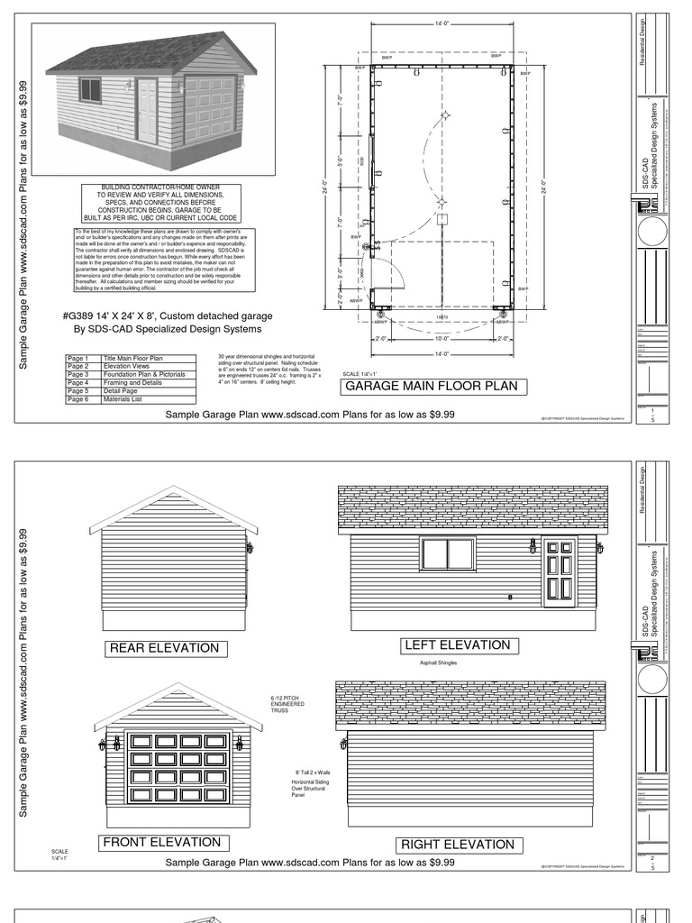 Garage Sample | PDF | Framing (Construction) | Architectural Elements
