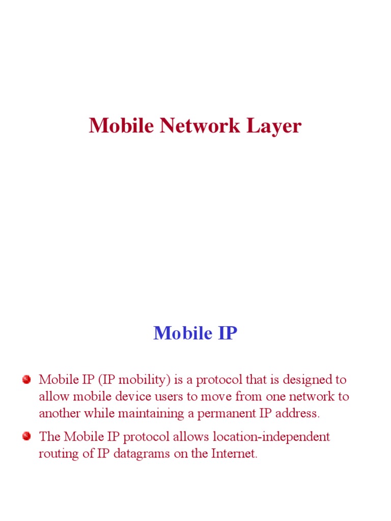 Mobile Network Layer | PDF | Internet Protocols | Router (Computing)