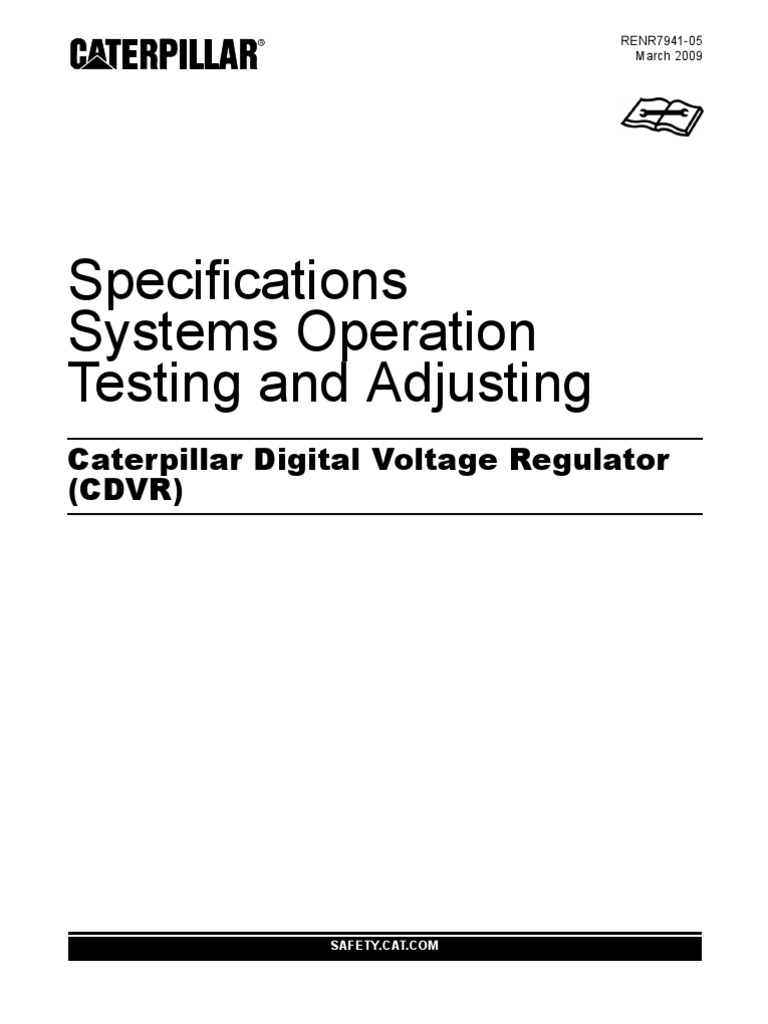 Caterpillar Digital Voltage Regulator (CDVR) | PDF | Electric Generator ...