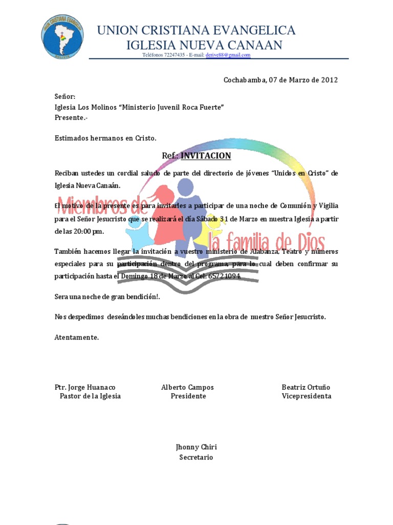 Formato De Carta De Invitacion