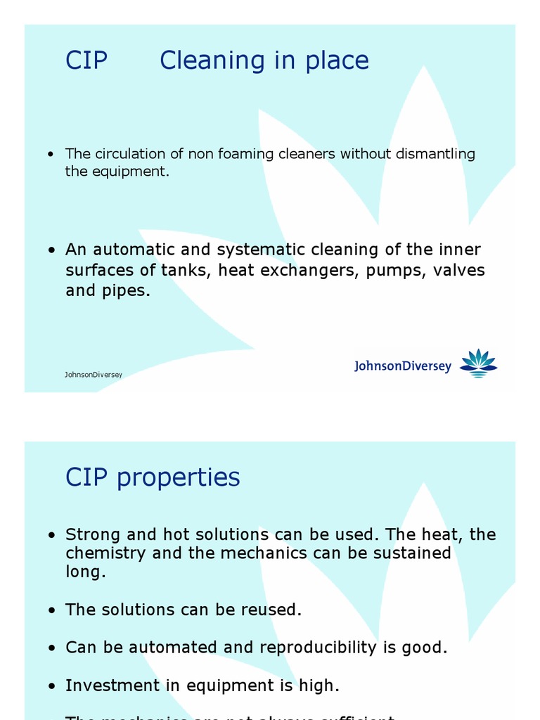 CIP Cleaning in Place Processes Explained | PDF | Volume | Pressure
