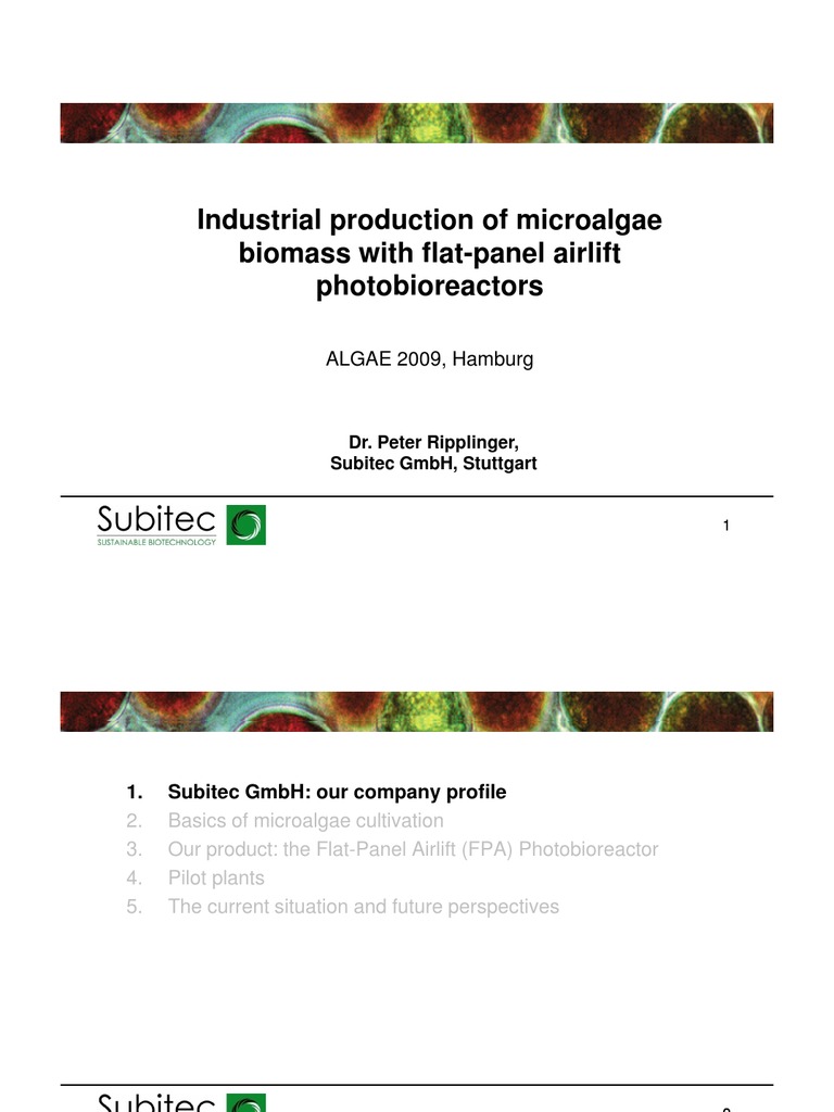 Industrial Production of Microalgae | PDF | Algae Fuel | Sustainable ...