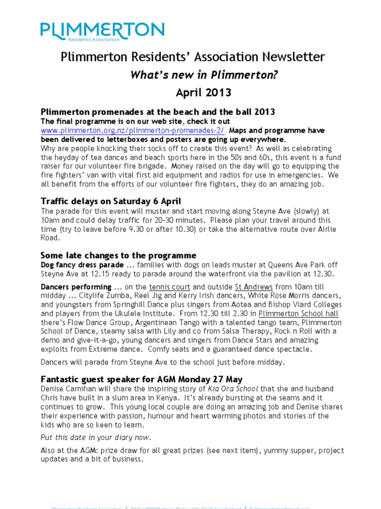 What's New in Plimmerton? - Monthly Community Newsletter For April 2013 ...