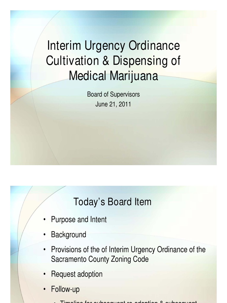 Sacramento County Cannabis Ordinance - PowerPoint | PDF | Medical ...