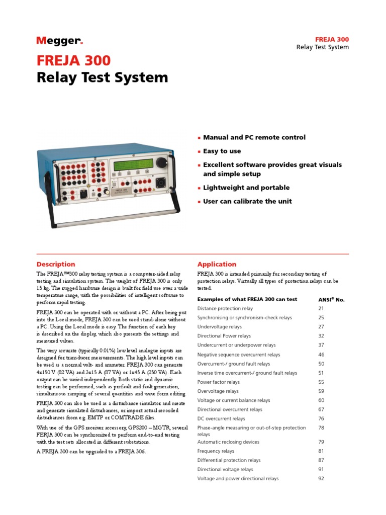 Relay Test System: FREJA 300 | PDF