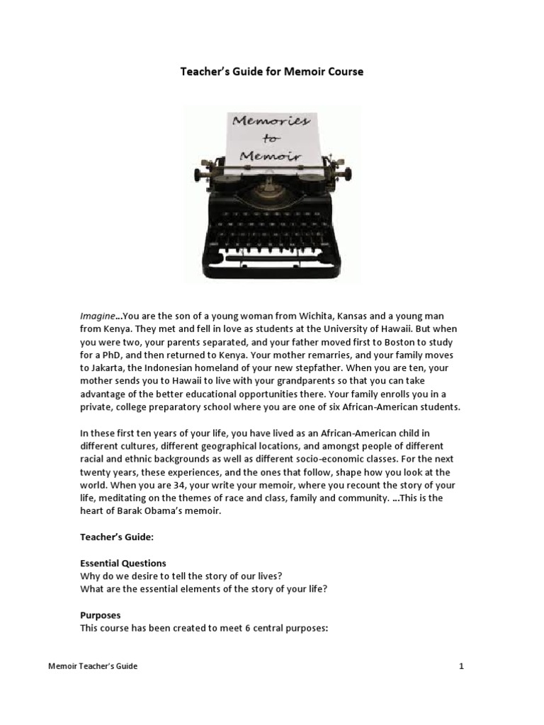 High School Memoir Teacher's Guide | PDF | Reading (Process) | Memory