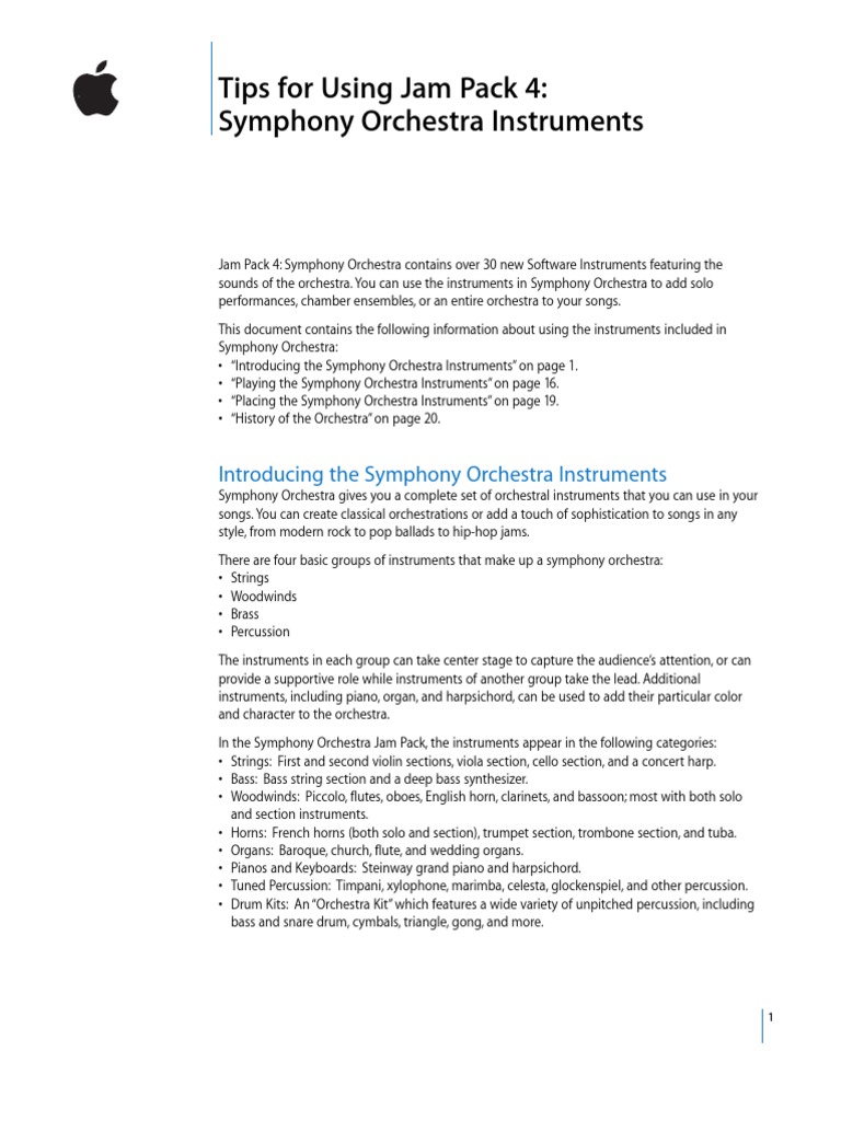 Symphony Orchestra Instrument Tips | PDF | Orchestras | String Instruments