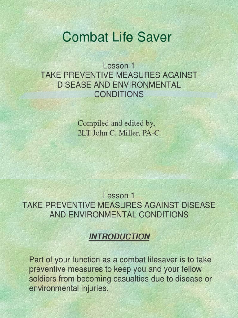 Lesson 1 TAKE PREVENTIVE MEASURES AGAINST DISEASE AND ENVIRONMENTAL ...