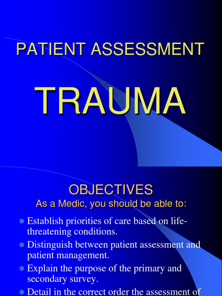 Patient Assessment Trauma | PDF | Major Trauma | Thorax
