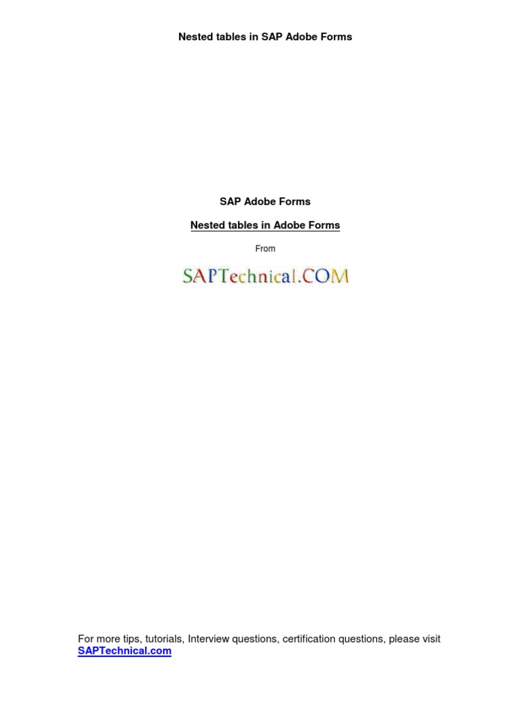 Nested Tables in SAP Adobe Forms | PDF | Parameter (Computer ...