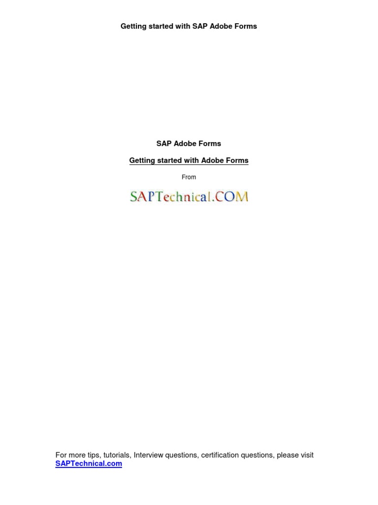 Getting Started With SAP Adobe Forms | PDF | Software Engineering | Computing