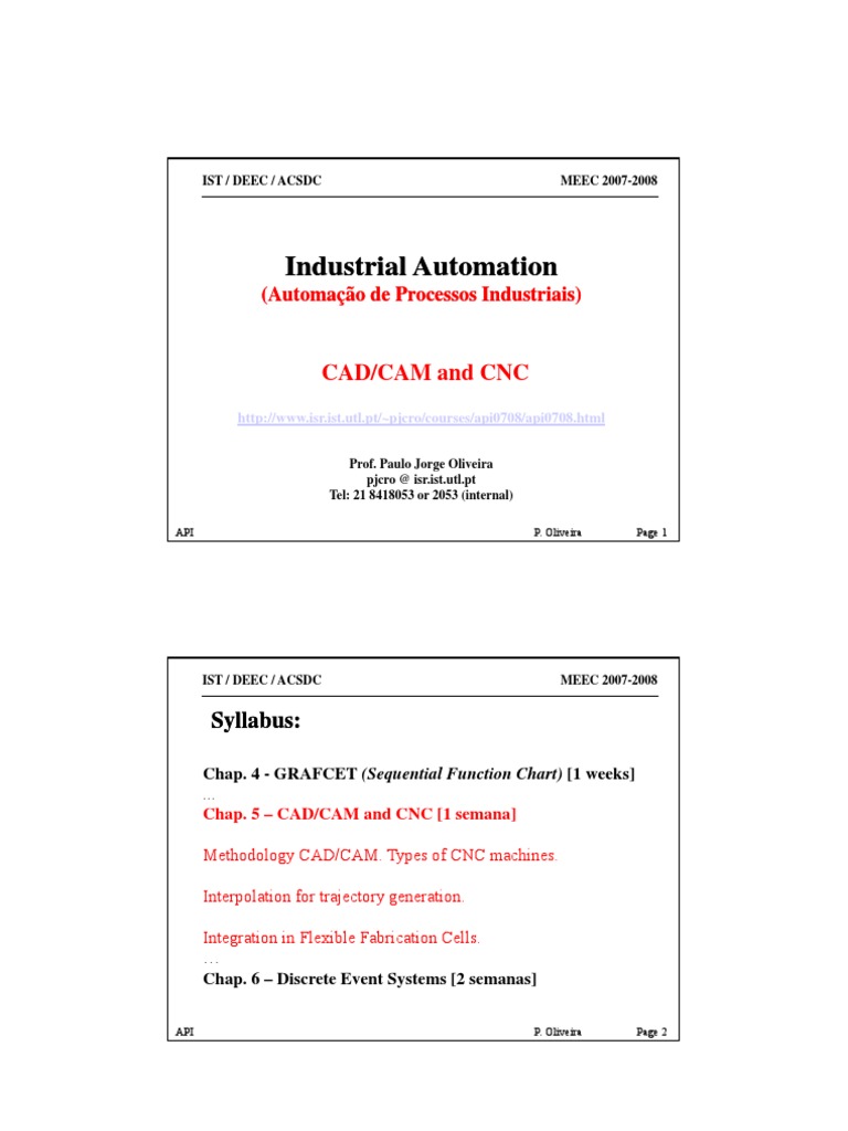 Industrial Automation Industrial Automation: Cad/Cam and CNC | PDF | Numerical Control ...