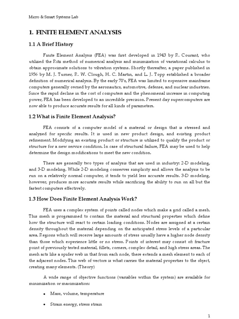 Ansys - MEMS Lab Introduction | PDF | Finite Element Method | Stress (Mechanics)