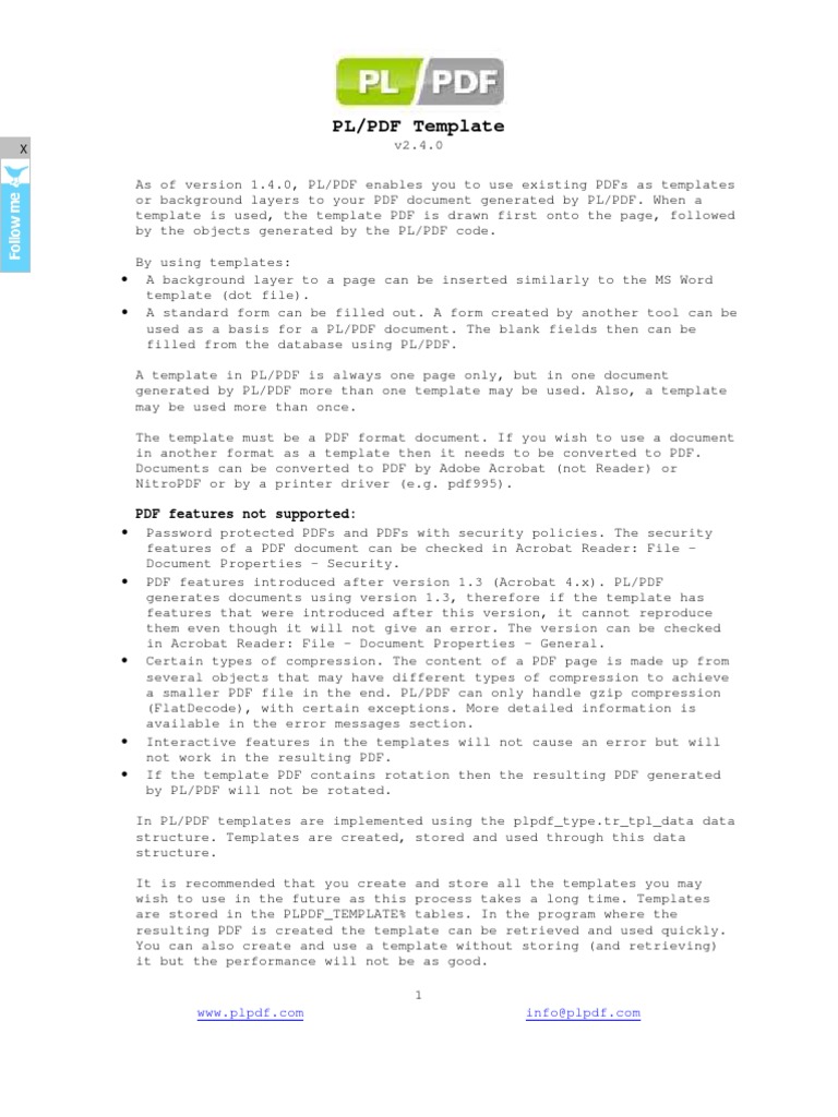 PLPDF Template v240 | PDF | Portable Document Format | Software