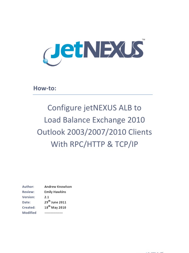 Load Balancing Exchange 2010 with jetNEXUS | PDF | Port (Computer ...