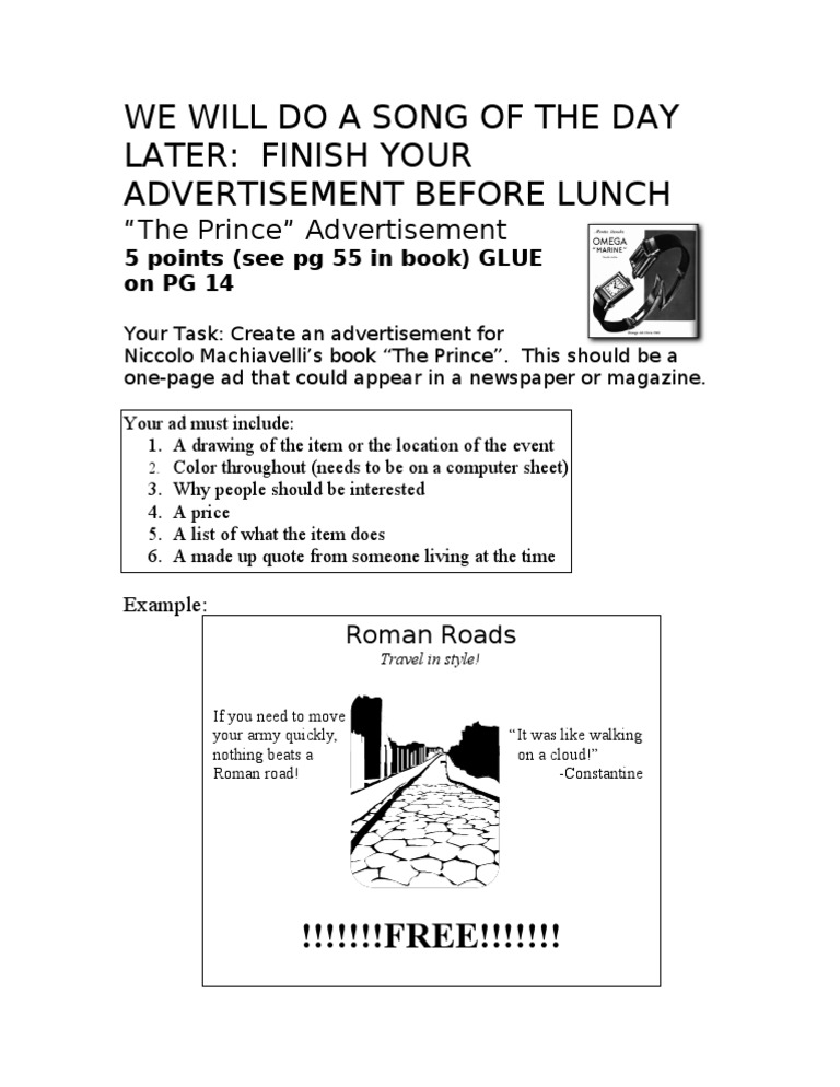 The Prince Advertisement | PDF