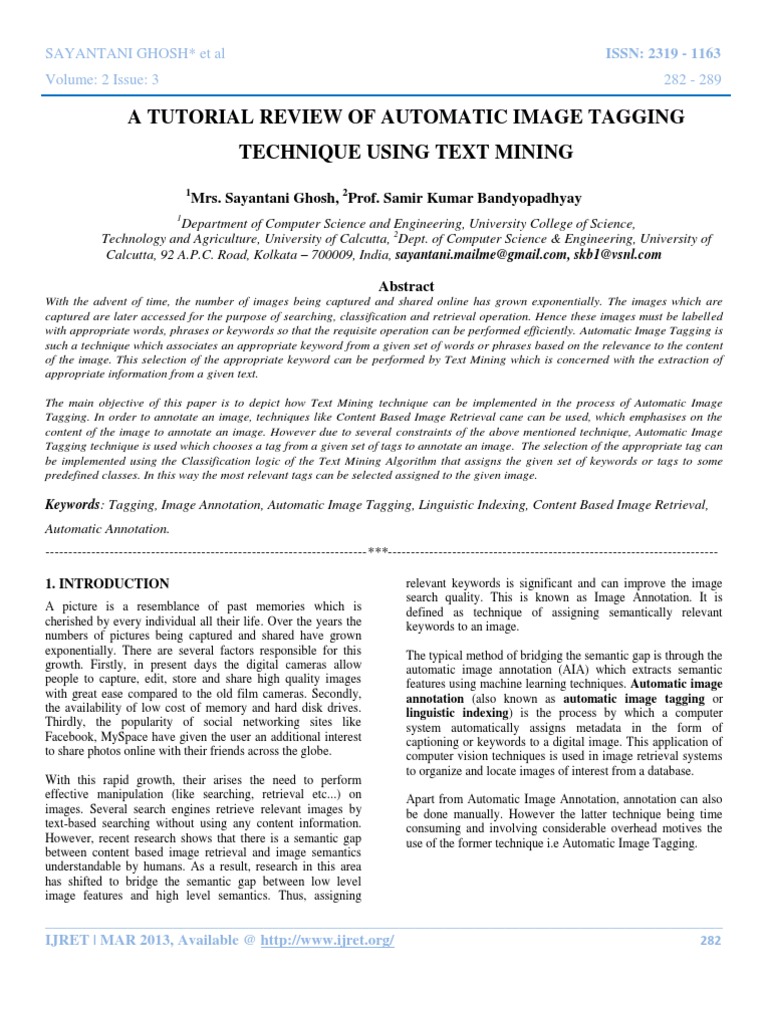 A Tutorial Review of Automatic Image Tagging Technique Using Text ...