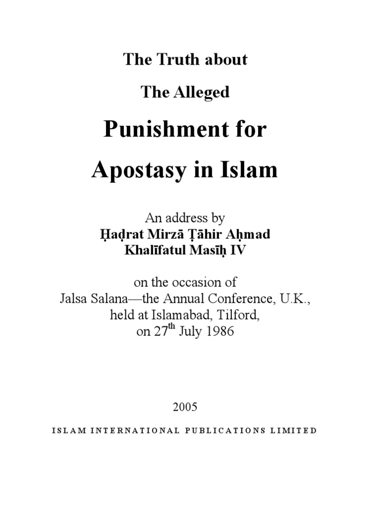 Apostasy in Islam According To The Ahmadiyya | PDF | Abrahamic ...