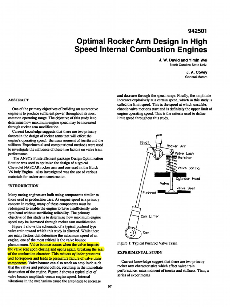 Optimizing Rocker Arm Design for Speed | PDF | Mathematical ...