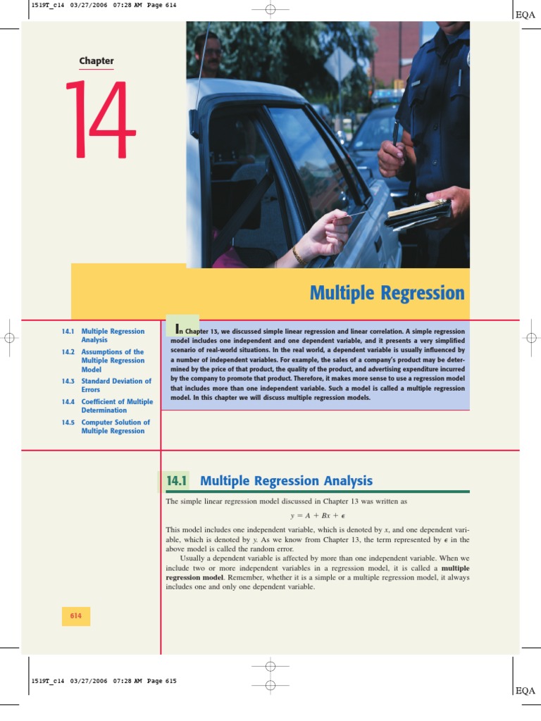 Multiple Regression | PDF | Regression Analysis | Errors And Residuals