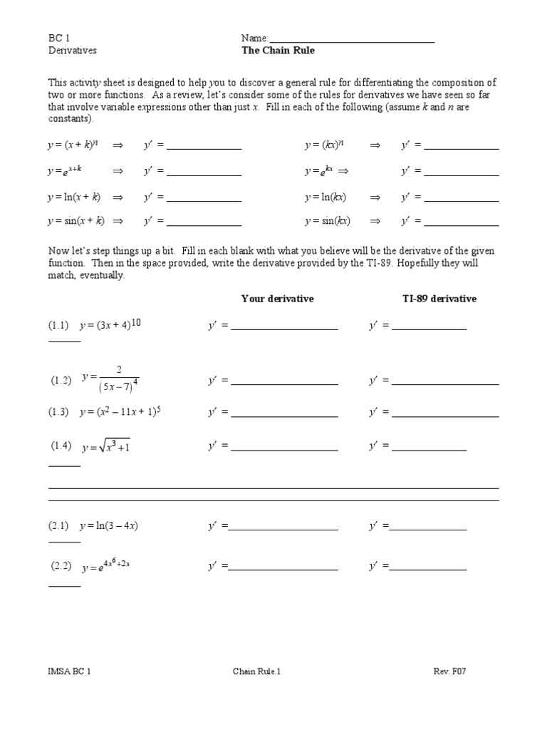 The General Rule for Differentiating Composite Functions: An ...