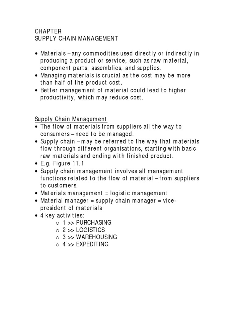 PPC Lecture Note Ch7 | PDF | Supply Chain | Logistics