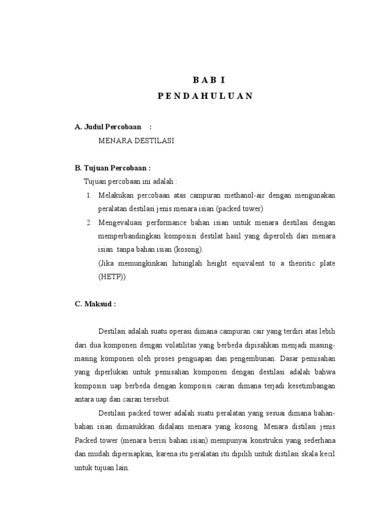 Menara Destilasi | PDF