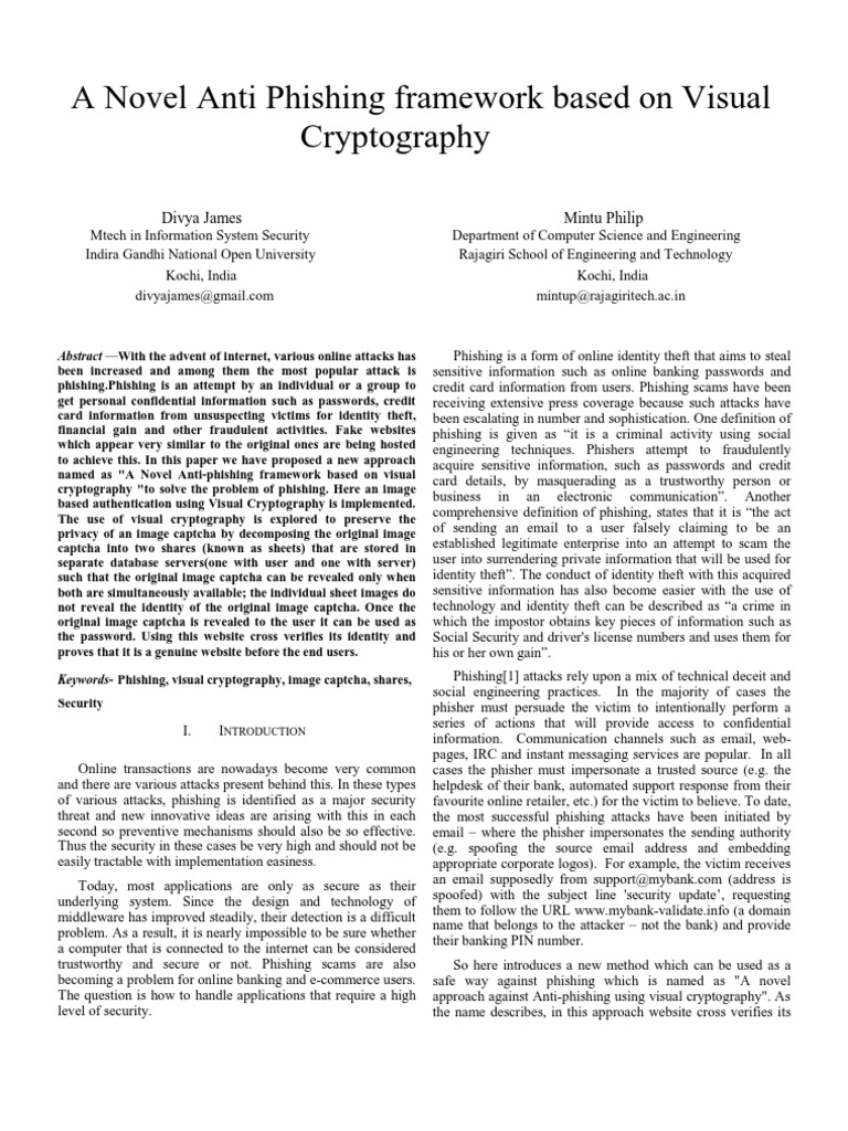 A Novel Anti Phishing Framework Based On Visual Pdf Pdf Phishing Computer Security Exploits