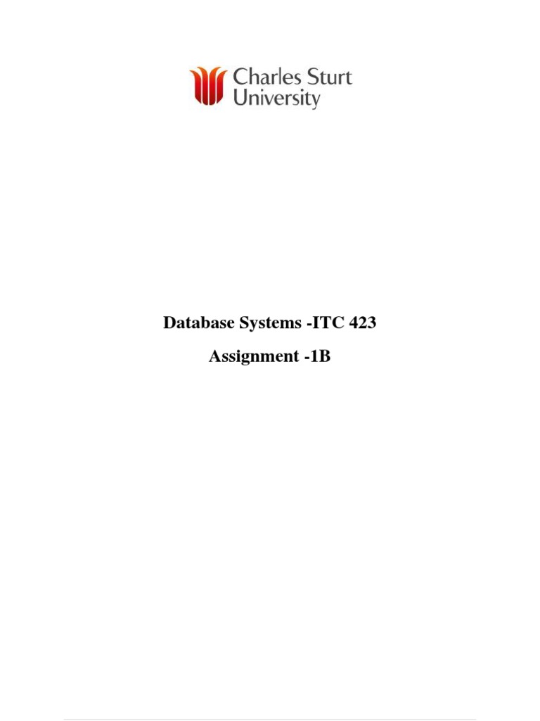 ITC423 Assignment 01 | PDF | Relational Database | Databases