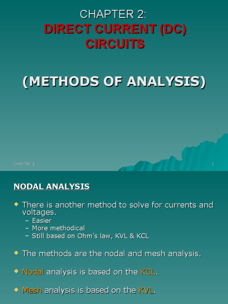 Direct Current (DC) Circuits (Methods of Analysis) | Download Free PDF | Electrical Network ...